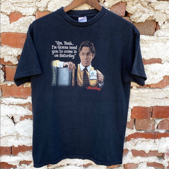 Vintage | Shirts | Vintage Office Space Movie Tee Shirt 0s Black Medium ...